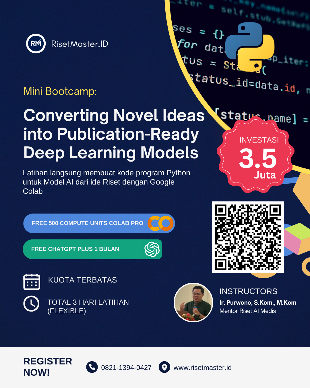 Workshop Pembuatan Program Python untuk Arsitektur Deep Learning dari Ide Riset - risetmaster.id